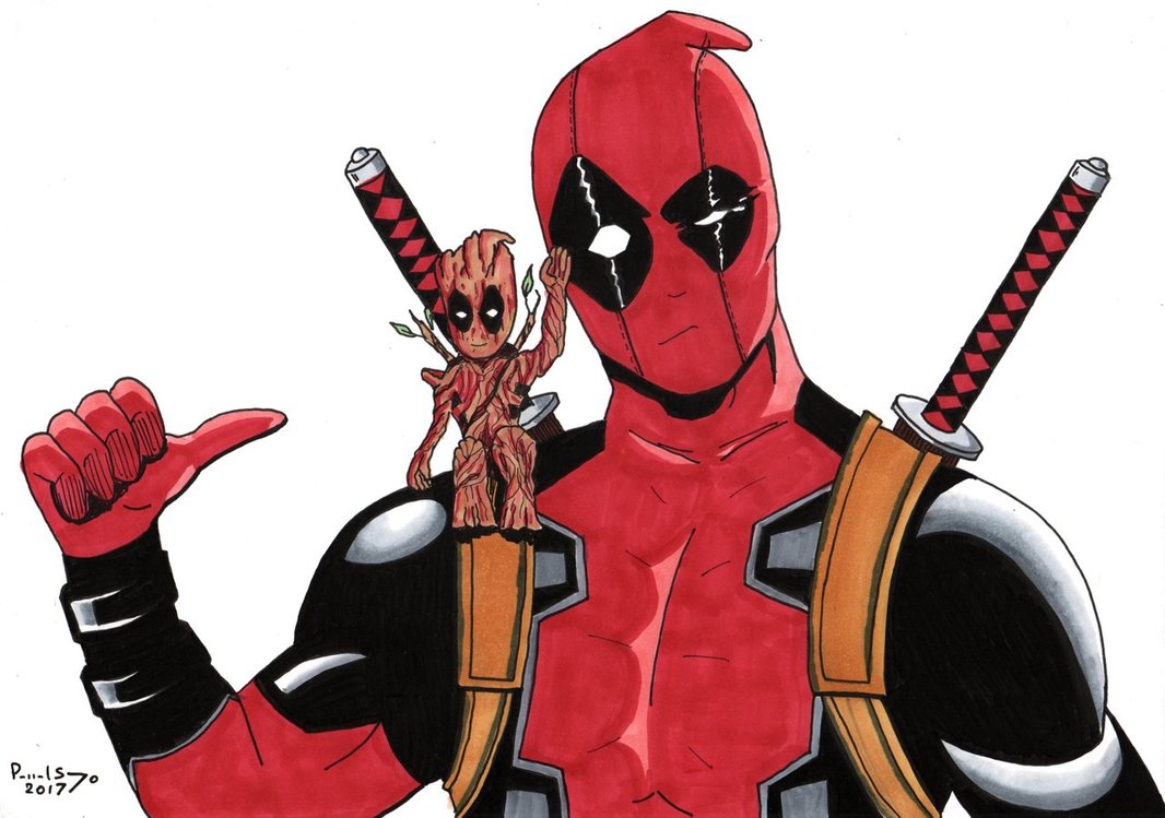 Baby Groot felicitó a Deadpool por su éxito con la secuela