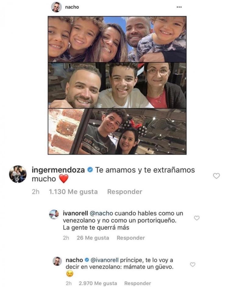 Nacho insultó a uno de sus seguidores en Instagram
